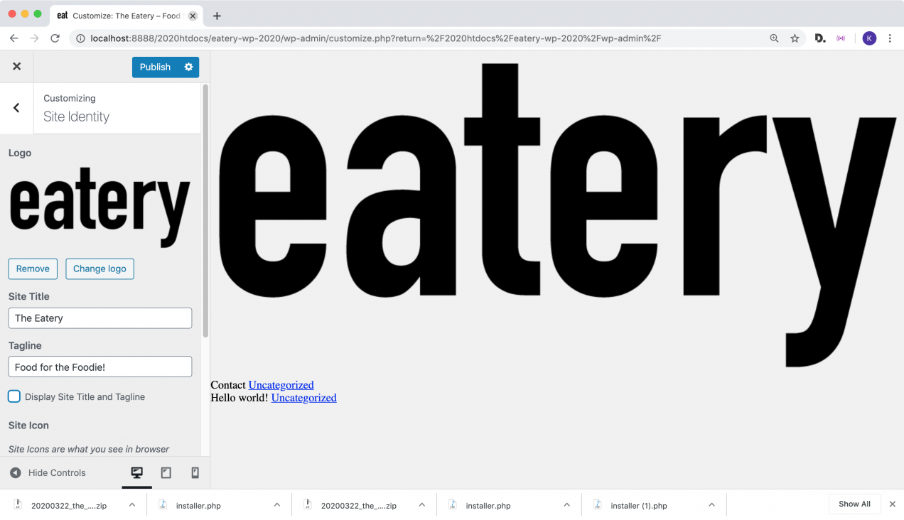 WordPress Theming Exercise: The Eatery Restaurant – WRMF.ca (Transferred)